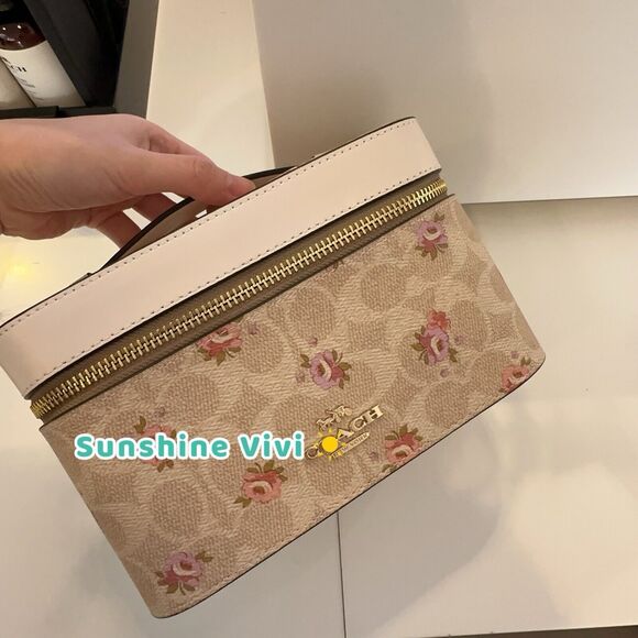 Coach | Bags | Nwt Coach Cosmetic Case Signature Canvas With Floral ...